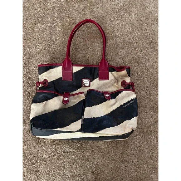 Dooney & Bourke | Bags | Dooney And Burke Zebra Large Canvas Handbag ...